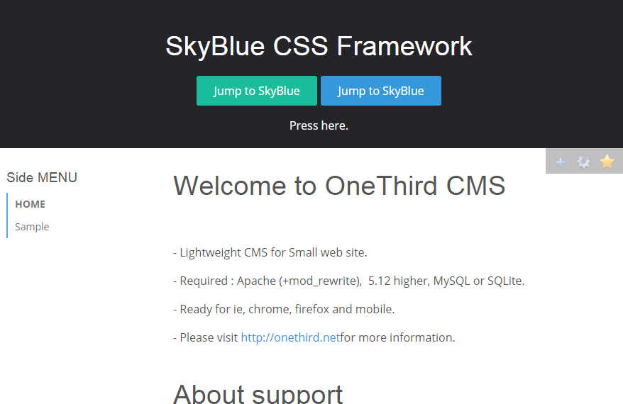 SkyBlue CSS Framework | OneThird CMS
