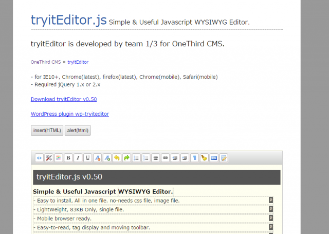 tryitEditor v57 | OneThird CMS